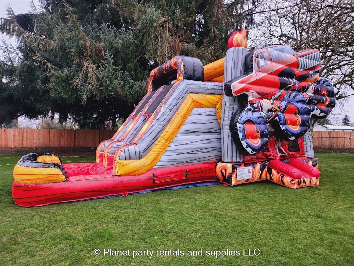 Monster Truck Bounce House Water Slide 3D - Bounce houses and party ...