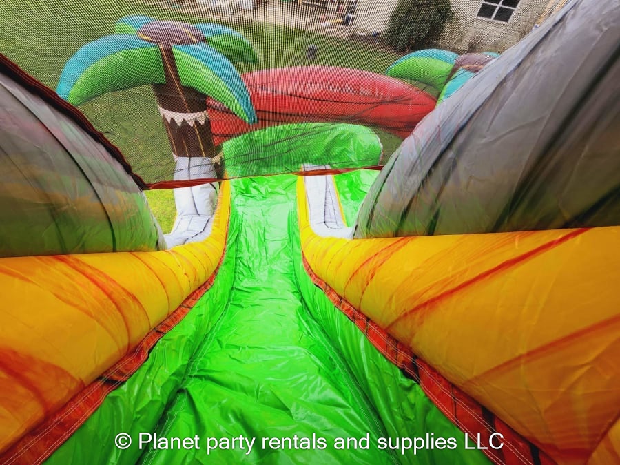 Mega Volcano Jurassic Obstacle Course - Bounce houses and party ...