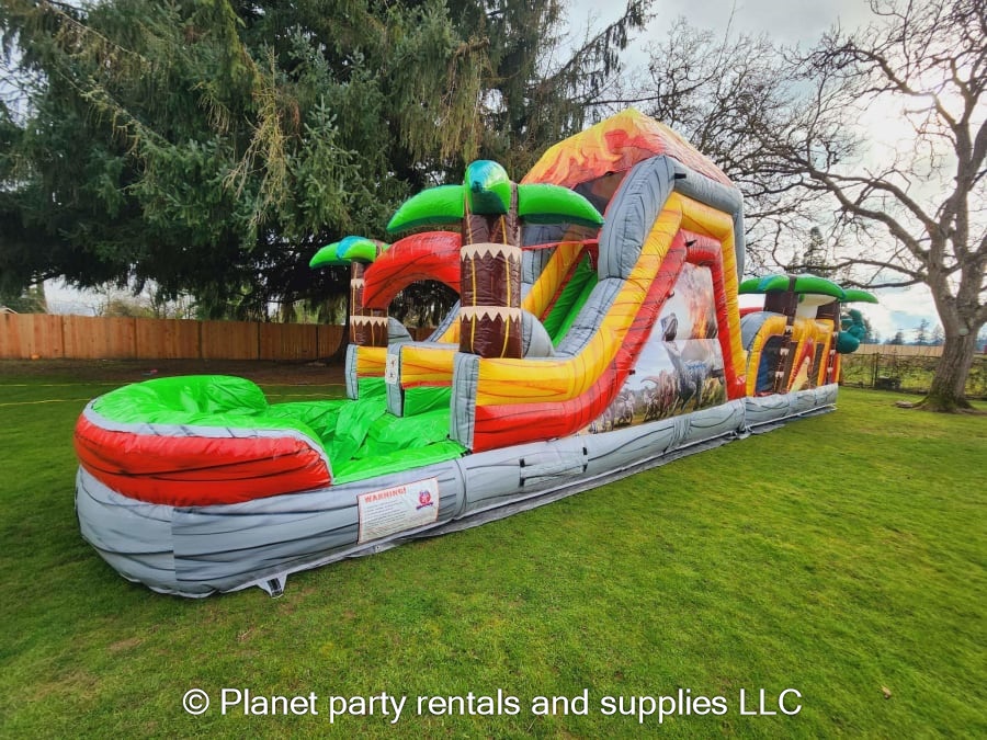 Mega Volcano Jurassic Obstacle Course - Bounce houses and party ...