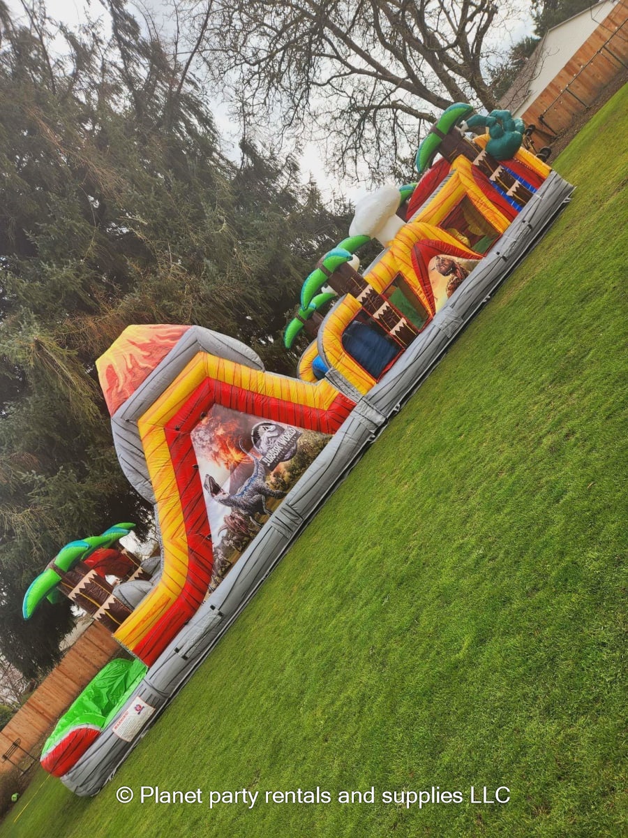Mega Volcano Jurassic Obstacle Course - Bounce houses and party ...
